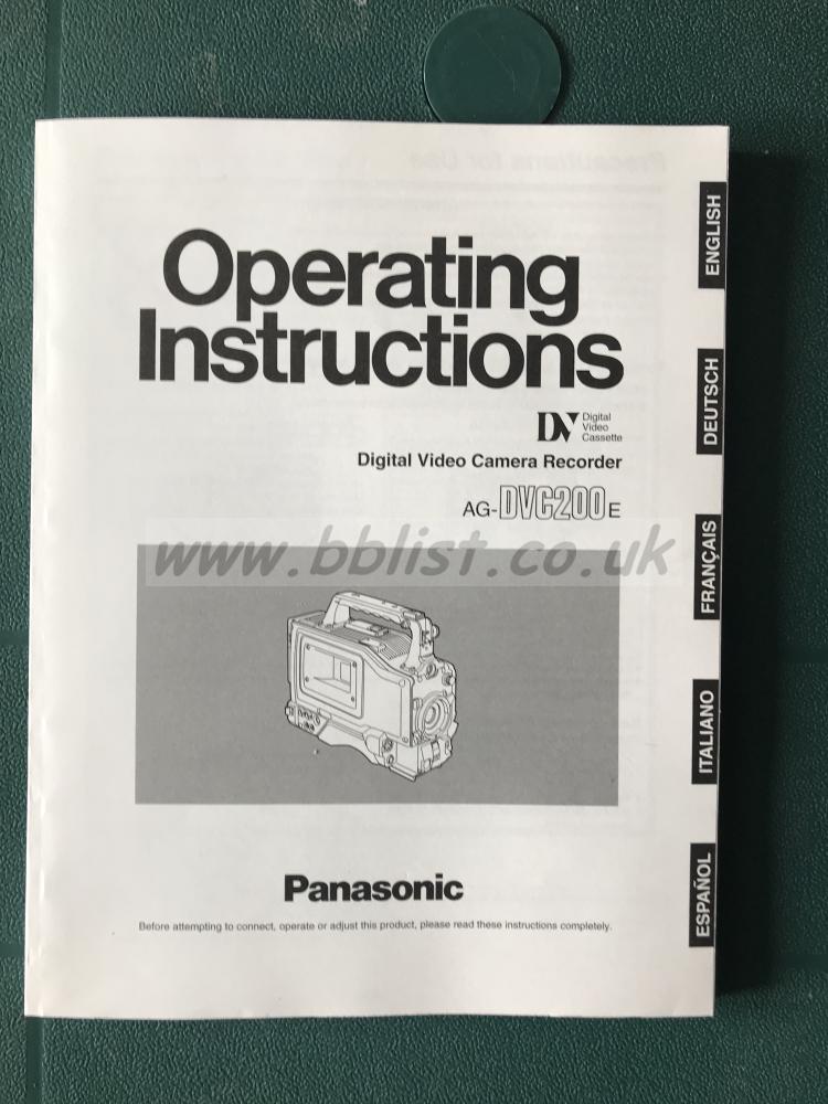 BB List - ITEM 73195, Panasonic Digital Video Camera Recorder DVC 200 ...